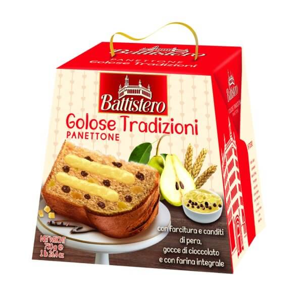 Battistero - Panettone with Candied Pear & Chocolate - Angelos Italian ...